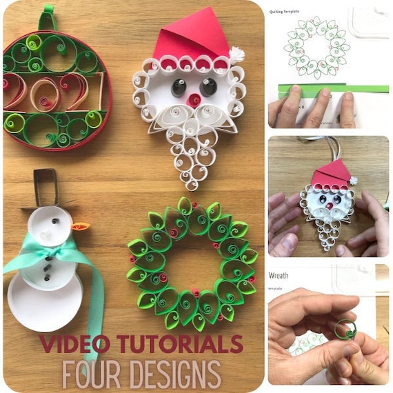Four Christmas Quilling Designs PDF File & Online Videos | Etsy