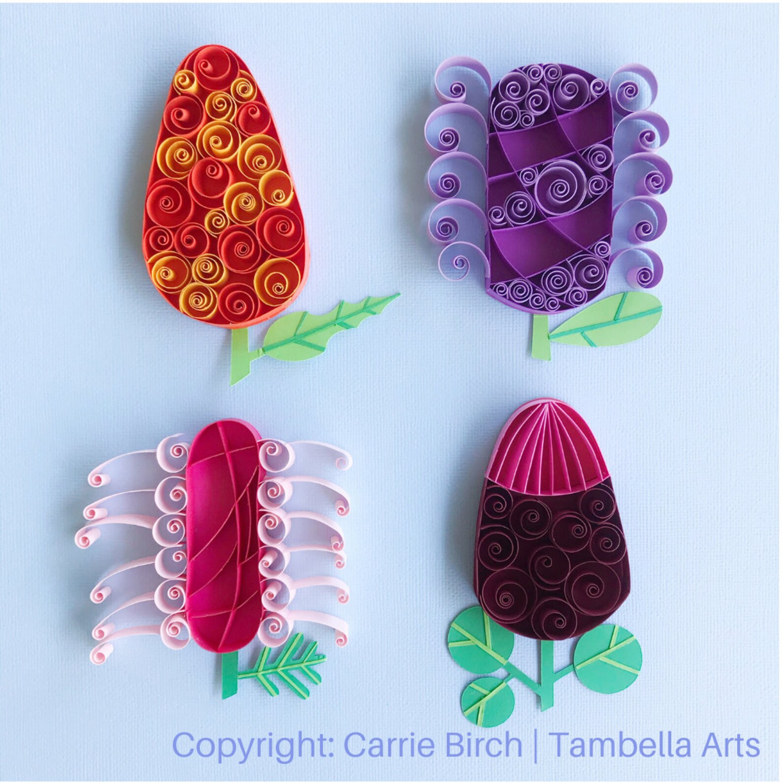 Quilling Flowers PDF File, 4 Patterns and Templates Step-by-step Video ...