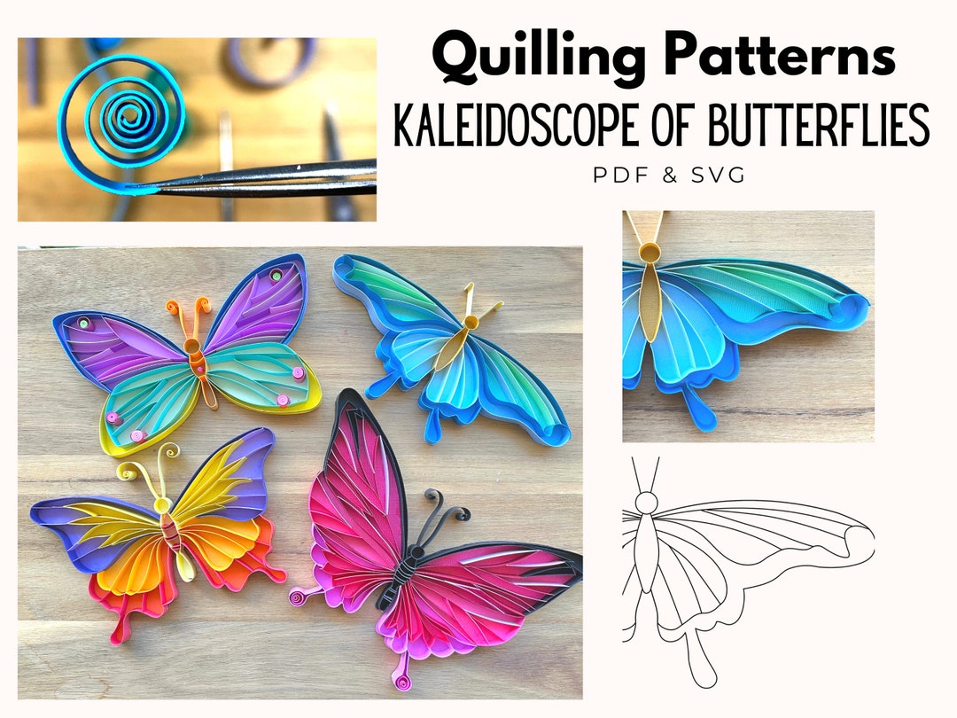 Quilling Butterfly Designs - PDF & JPG Files, Beginner Patterns, Easy ...