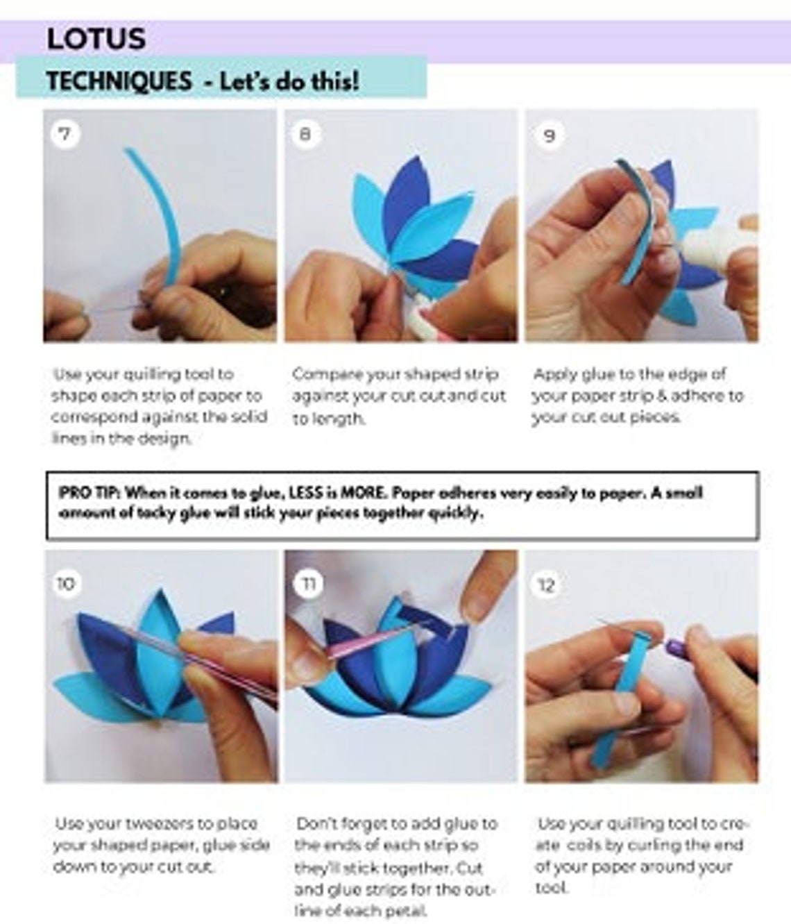 Quilling Tutorial Beginner Flower Design Paper Art Lesson PDF LOTUS ...