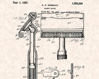 Razor Patent Art - Etsy