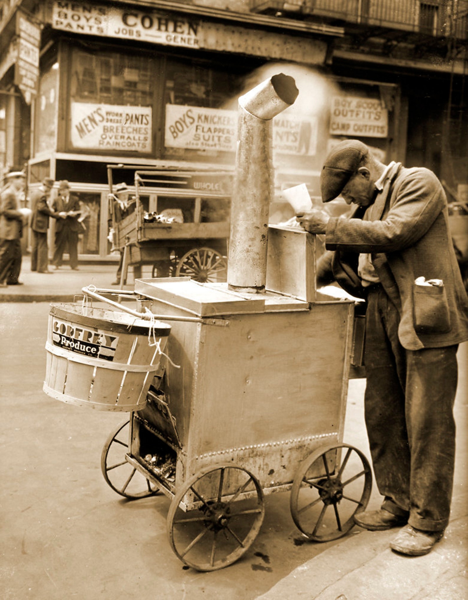 1938 Roast Corn Man New York City NY Vintage Photograph - Etsy