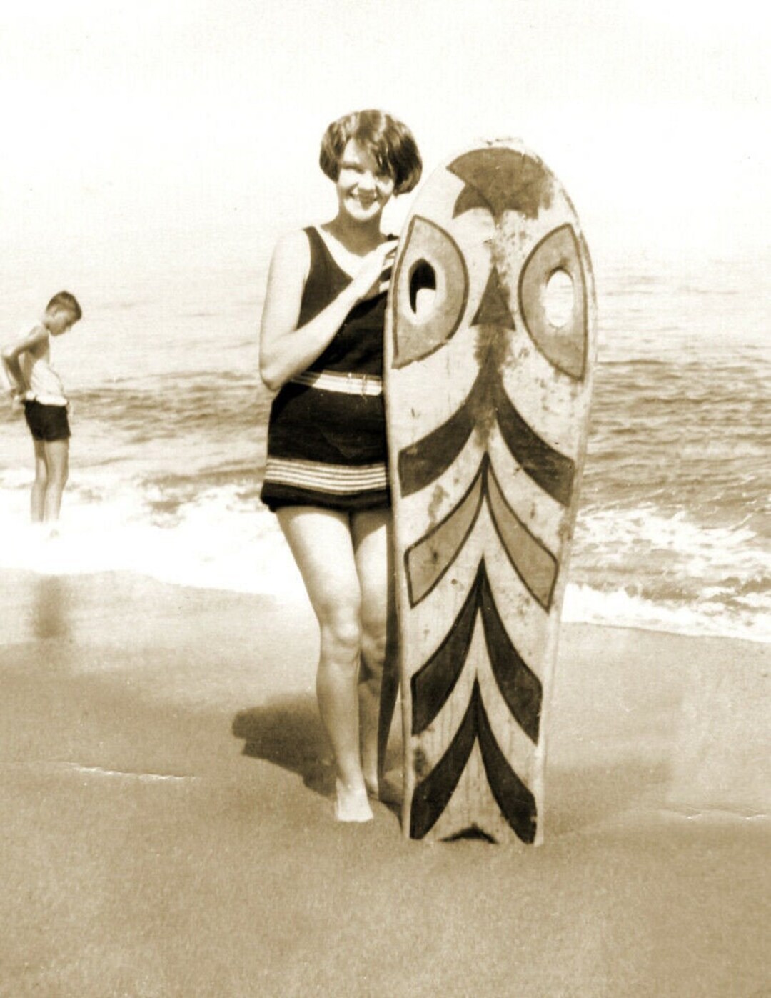 1932 First Surfboard on Nantucket, Massachusetts Old Photo 8.5" X 11 ...