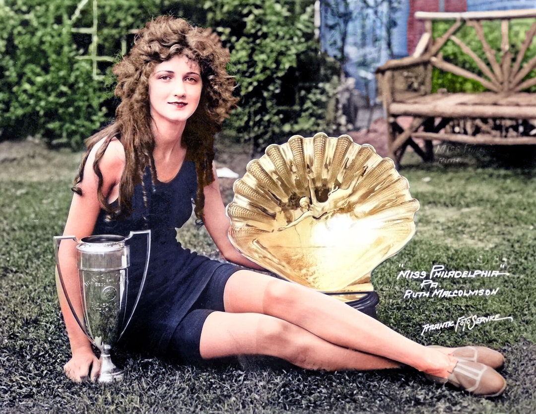 Ruth Malcolmson: Colorized Miss Philadelphia Vintage Art Print - Etsy