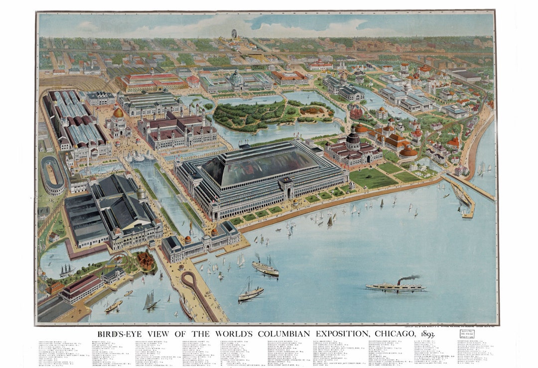 1893 Columbian Exposition, Chicago, IL Map Art Print 13" X 19 ...