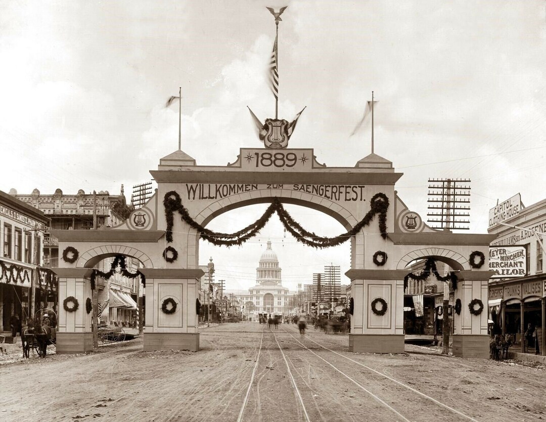 1889 Saengerfest Arch, Austin, TX: Vintage Historic Photograph Art ...