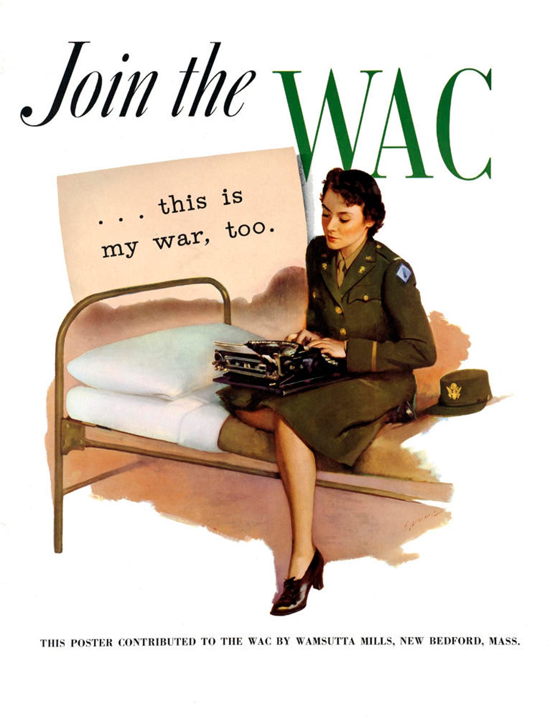 1943 Join the WAC Recruitment Poster Art Print 8.5" X 11" Art Print ...