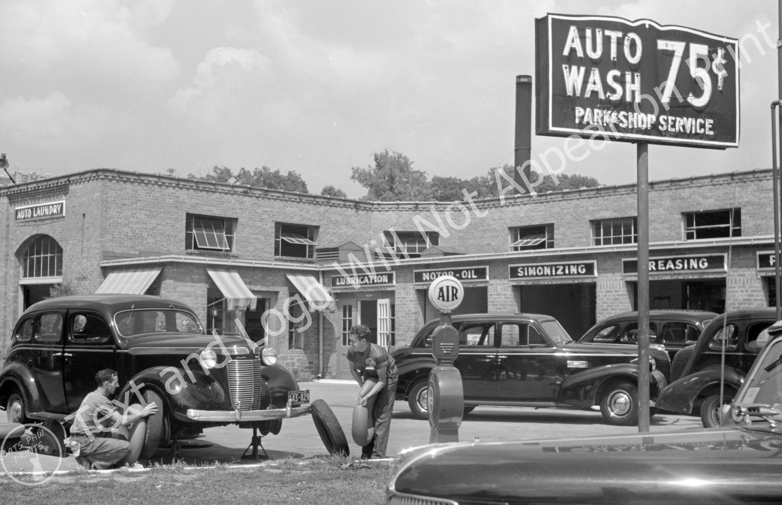 Vintage 1940s Auto Service Station Photo Print: Washington DC Historic ...