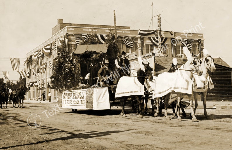 1914 Horse Drawn Parade Float, Helena, Montana Vintage Old Photo Art ...