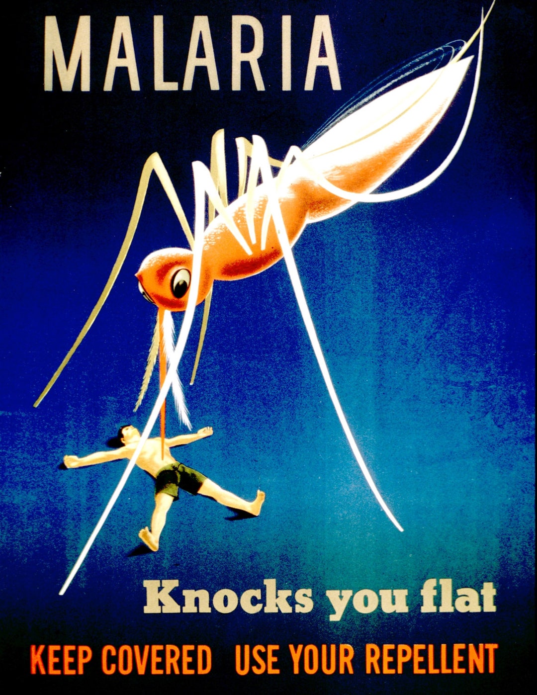 Malaria Knocks You Flat Vintage Poster 8.5" X 11" Art Print ...