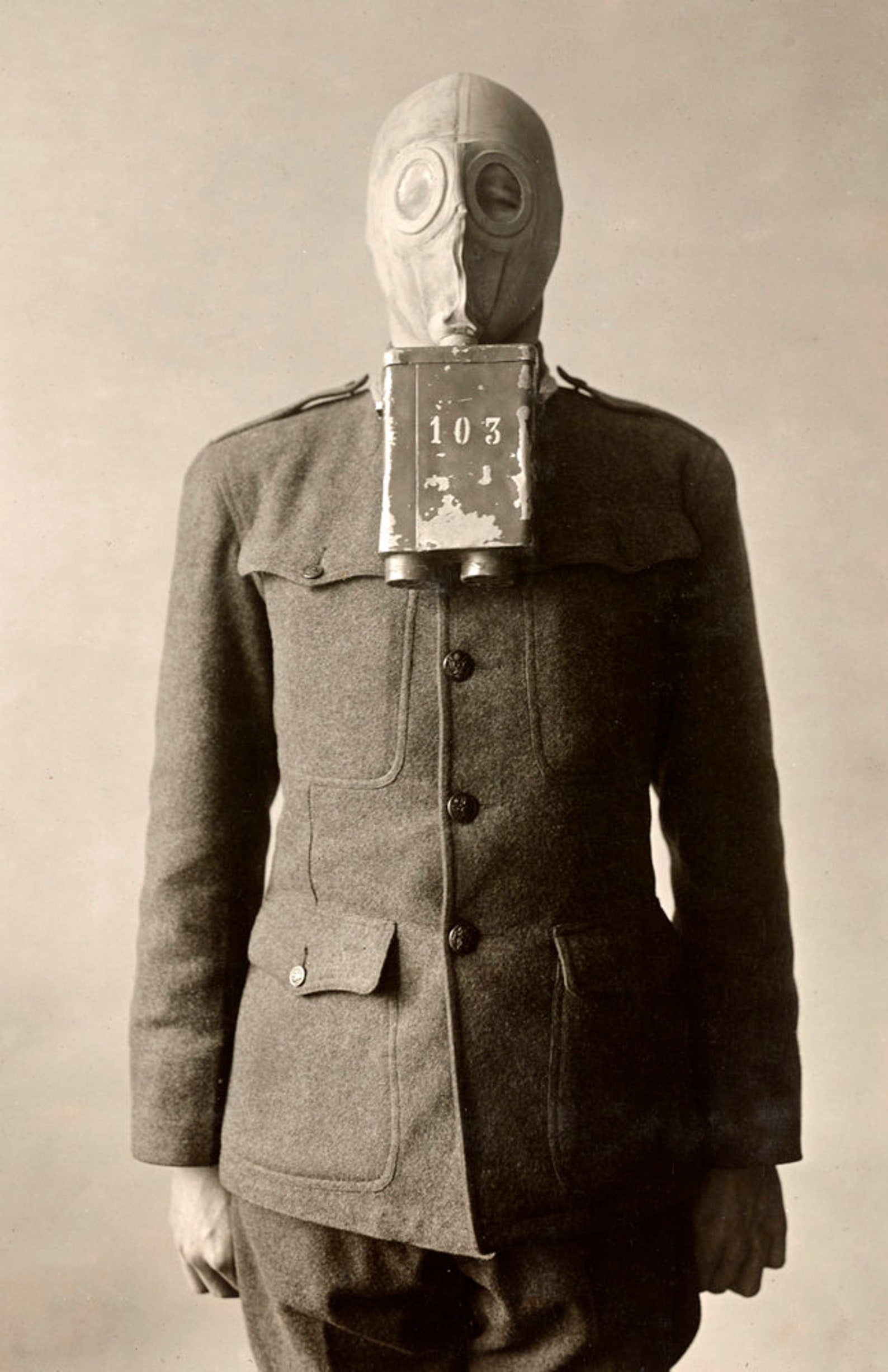 1918 Man Wearing a Russian Gas Mask Vintage Photograph 11" X 17" Art ...