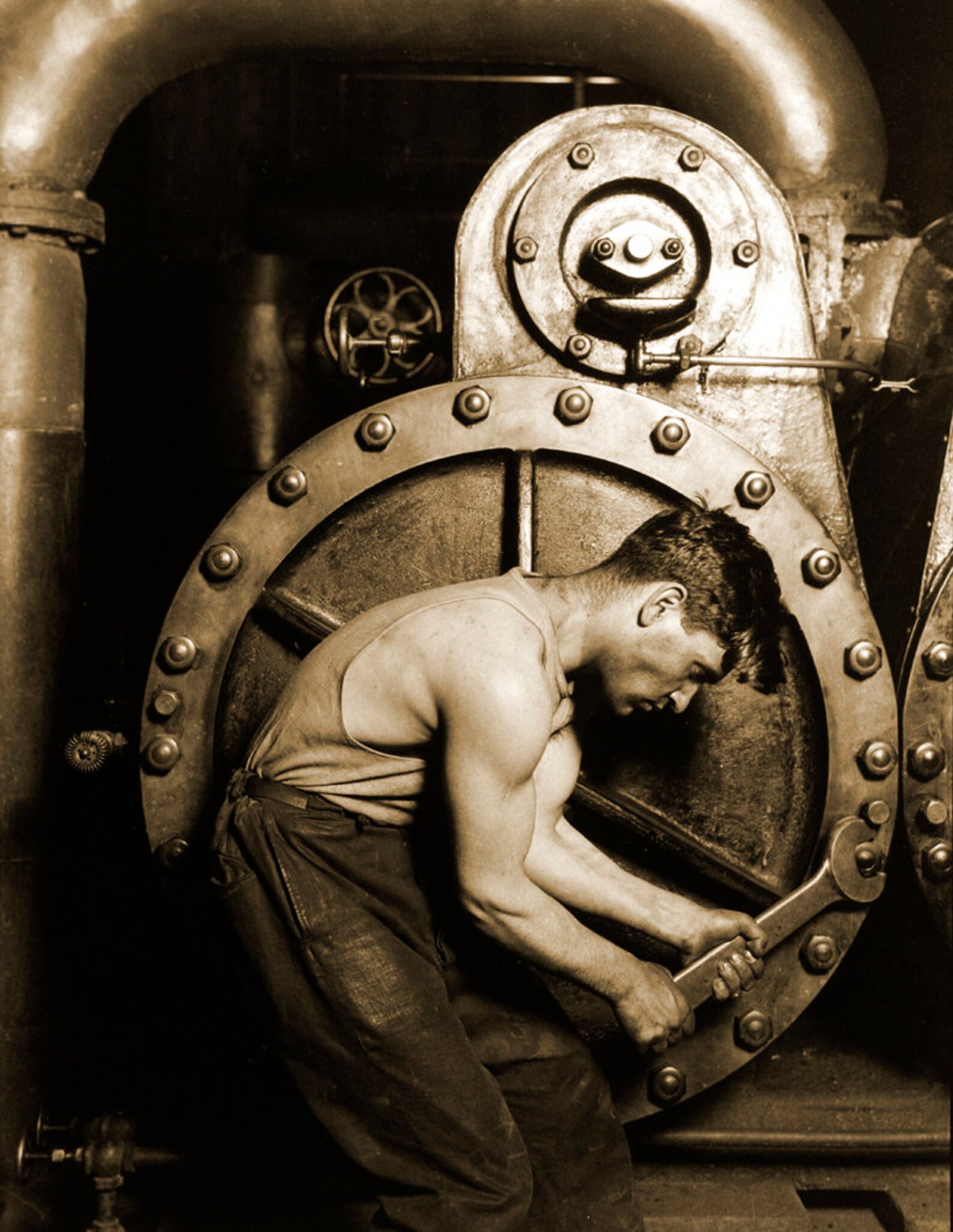 1921 Steamfitter at Work Vintage Photograph 8.5 X - Etsy