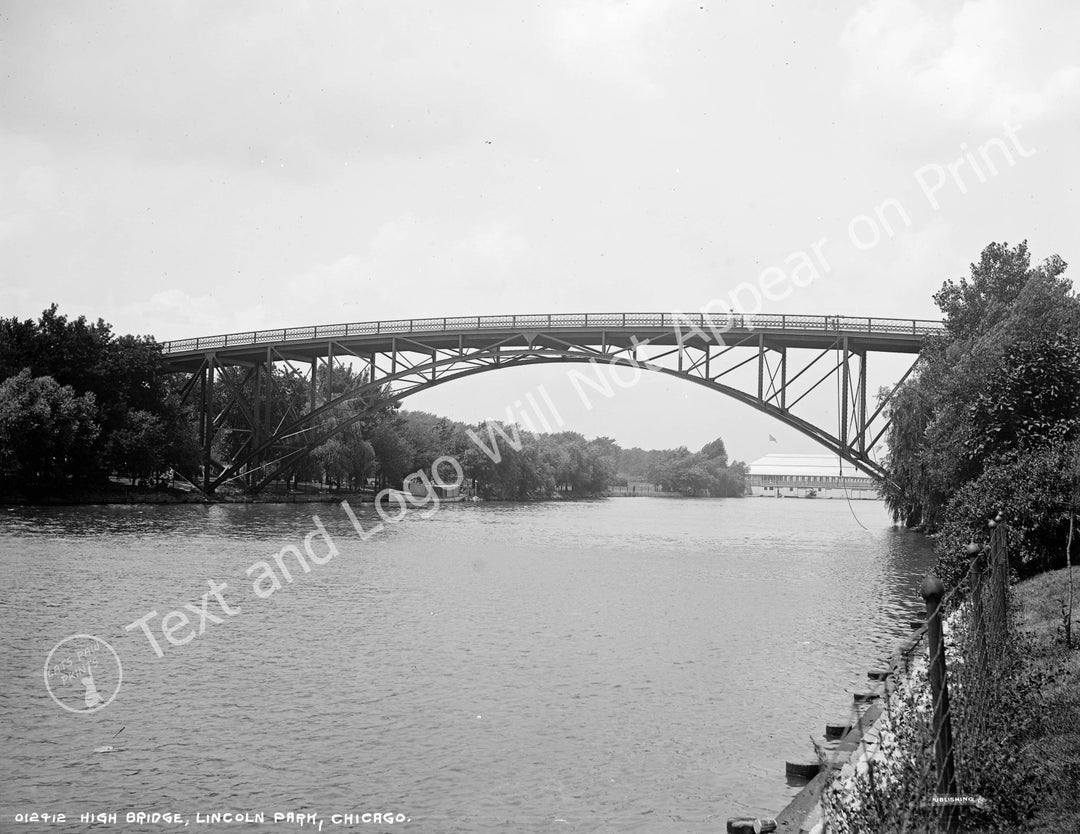 1900 High Bridge, Lincoln Park, Chicago, Illinois Vintage Photo Art ...