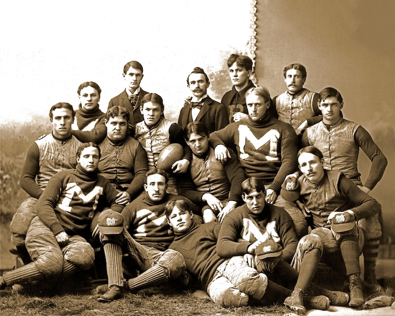 1894 University of Michigan Football Team Photo: Vintage Art Print (13 ...