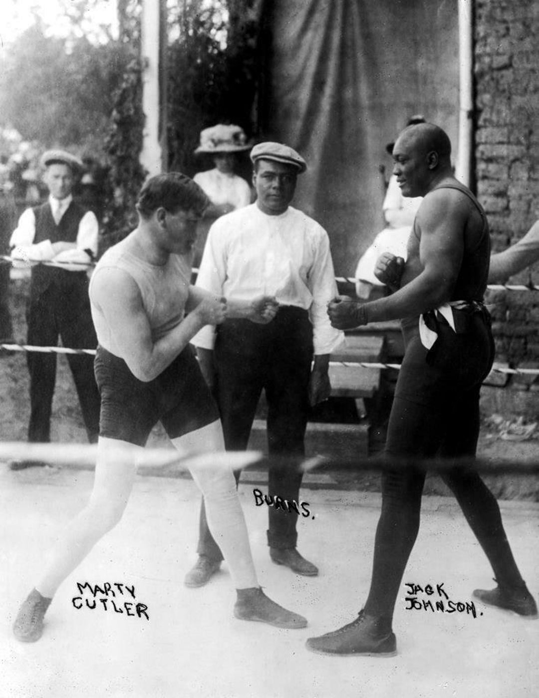 Marty Cutler & Jack Johnson Boxing Photograph: 1910s Vintage Art Print ...