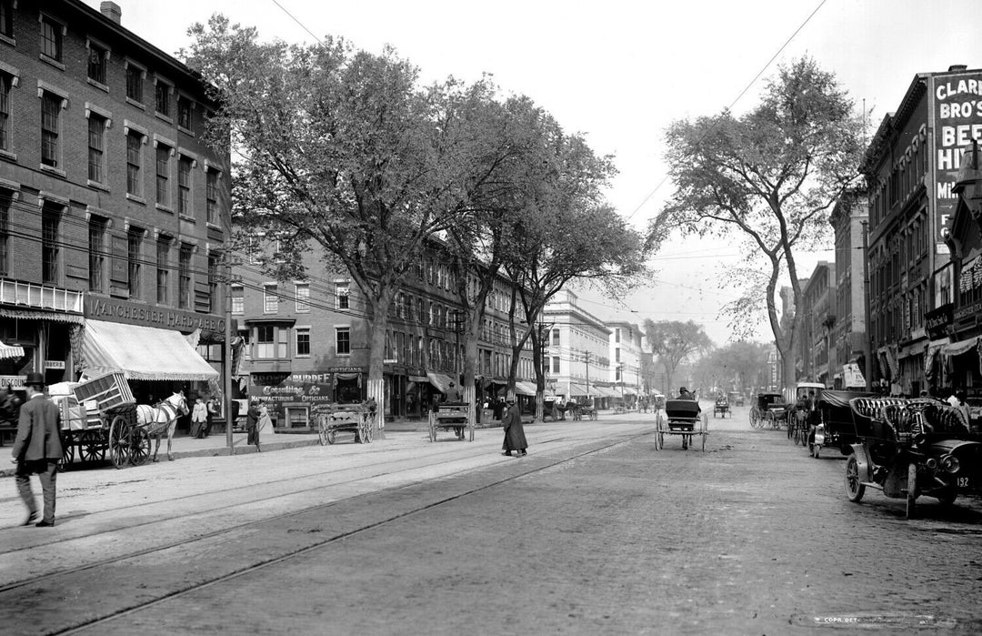 1910-1920 Elm St, Manchester, NH Vintage Photograph 11" X 17" Art Print ...
