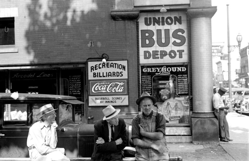1938 Men Outisde Pool Hall Marion Ohio Vintage Photograph | Etsy