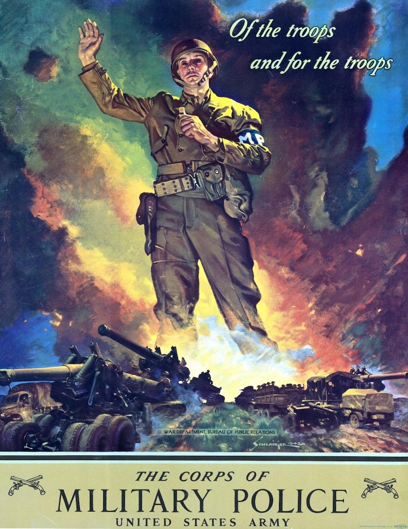 1942 Corps of Military Police US Army Vintage Poster Instant Download ...