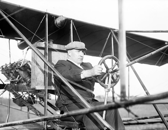 Boxer Tom Sharkey in Cockpit of Airplane Vintage Photograph | Etsy