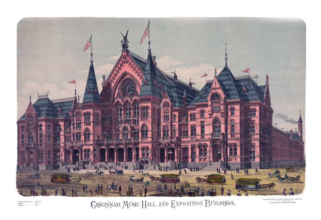 Cincinnati Music Hall Art Print: Historic Ohio Scene 13" X 19" - Etsy