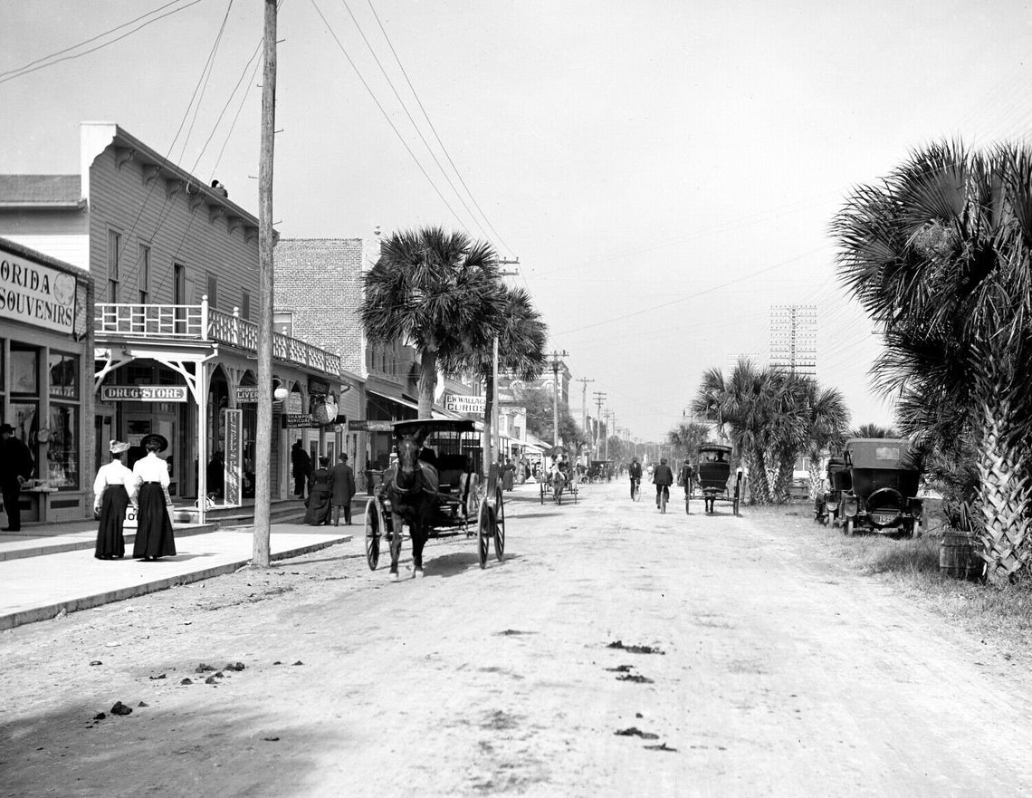 1890-1910 Beach Street, Daytona, Florida Vintage Photograph 8.5" X 11 ...