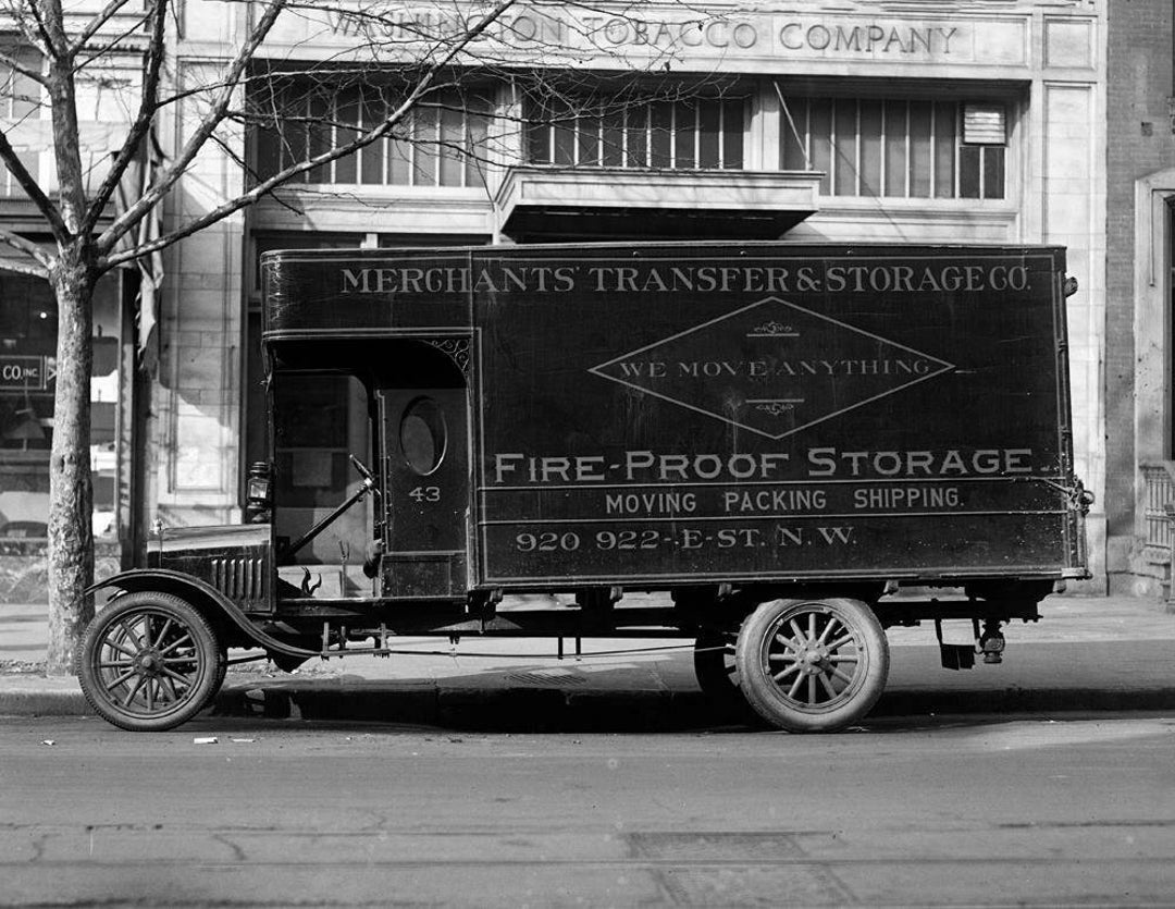 1923 Merchants Transfer & Storage Truck Vintage Photograph 8.5" X 11 ...