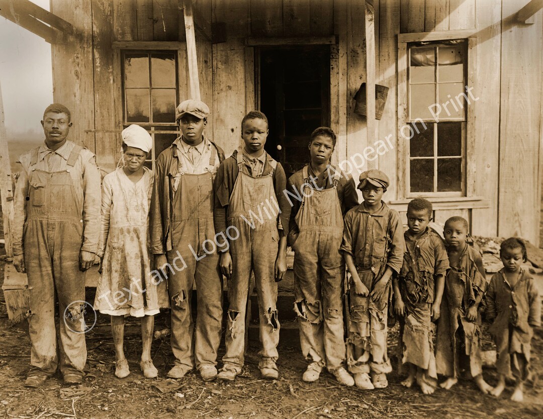1931 African American Family in Front of Home Vintage Old Photo -- Art ...