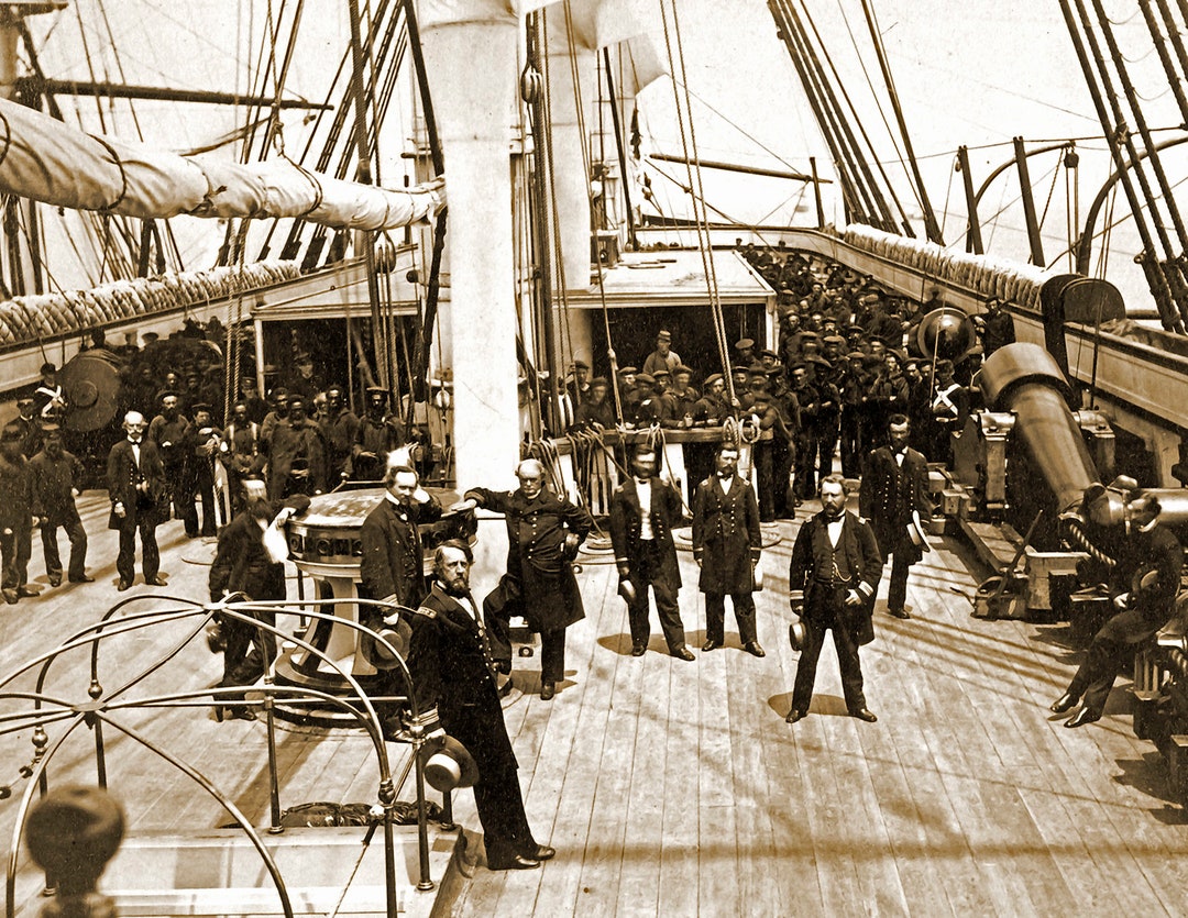 1863 Deck & Crew of U.S. Ship Vermont Vintage Photograph - Etsy