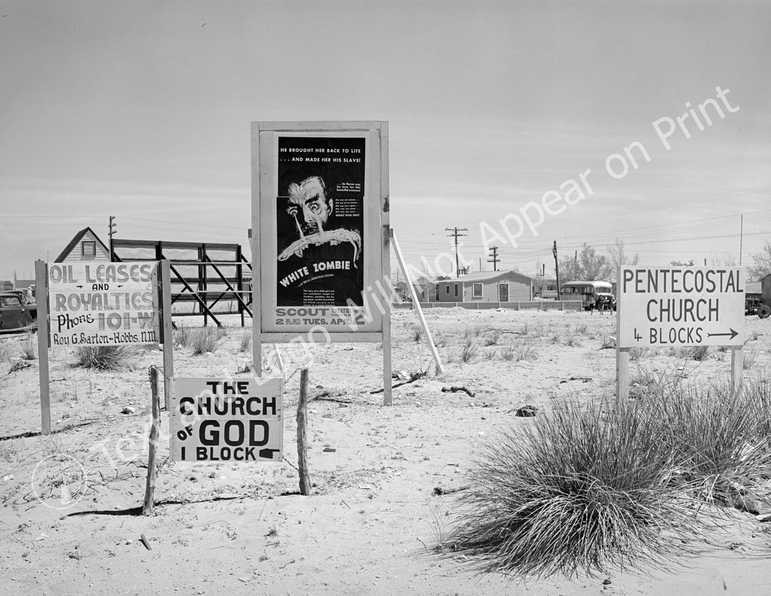 1940 Roadside Signs, Hobbs, New Mexico Vintage Old Photo Art Print ...