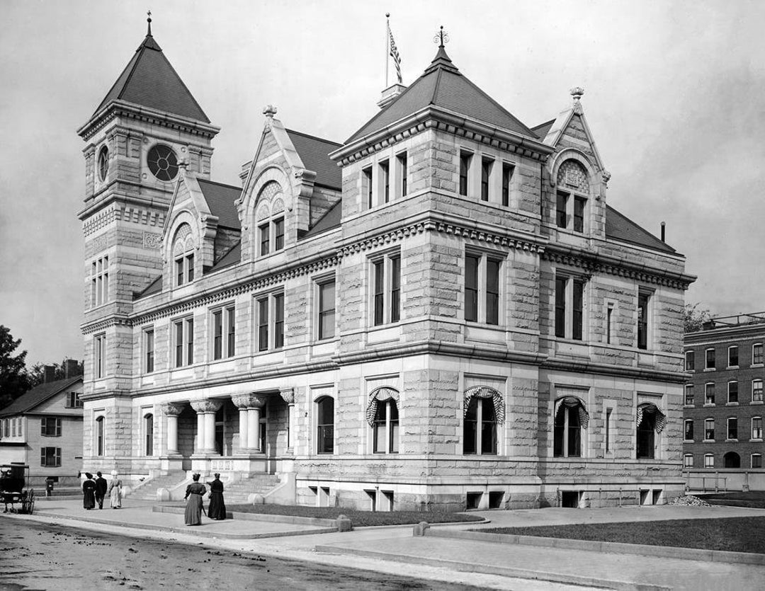 Manchester, New Hampshire Post Office Print: 1910-1920 Historic Photo ...