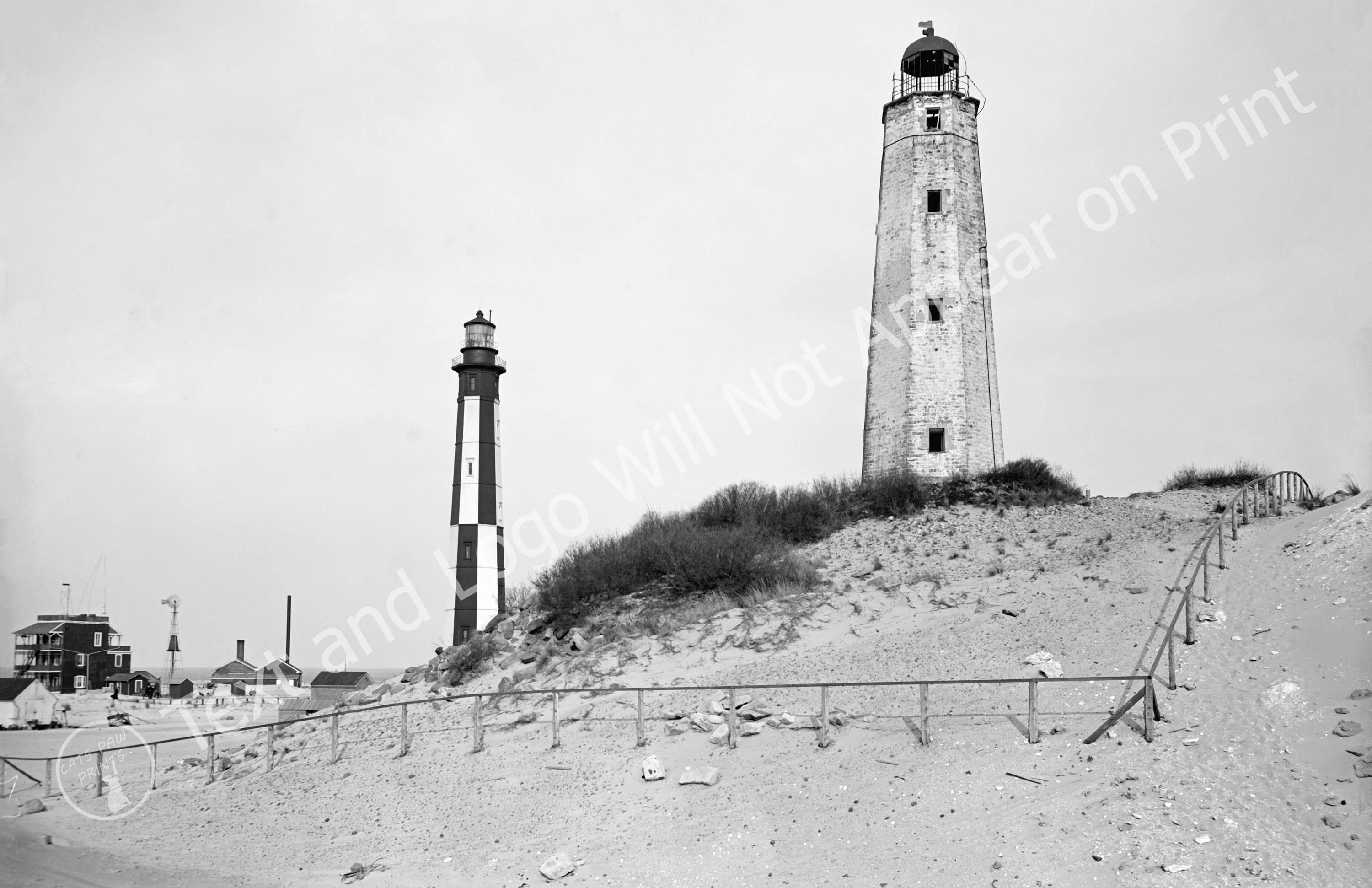 1905 Old and New Cape Henry Lighthouses, Virginia Vintage Old Photo ...