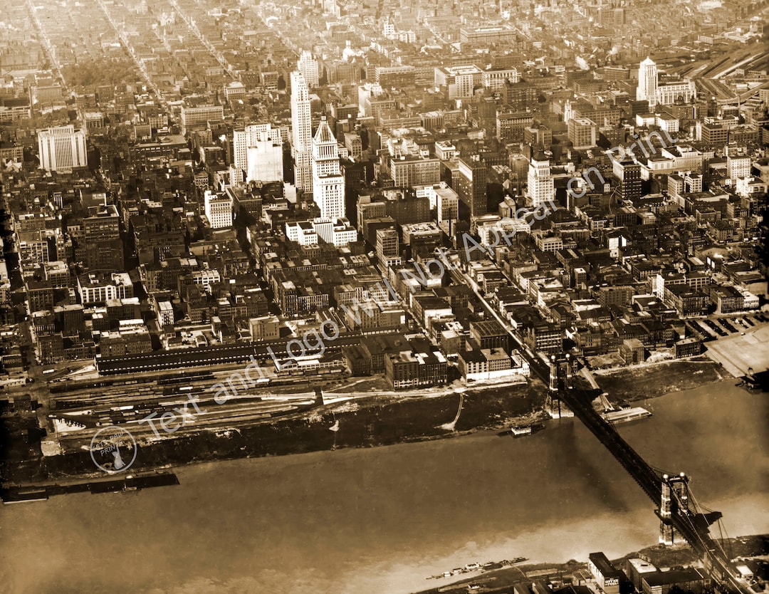 1934 Aerial View of Cincinnati, Ohio Vintage Old Photo *** Art Print ...
