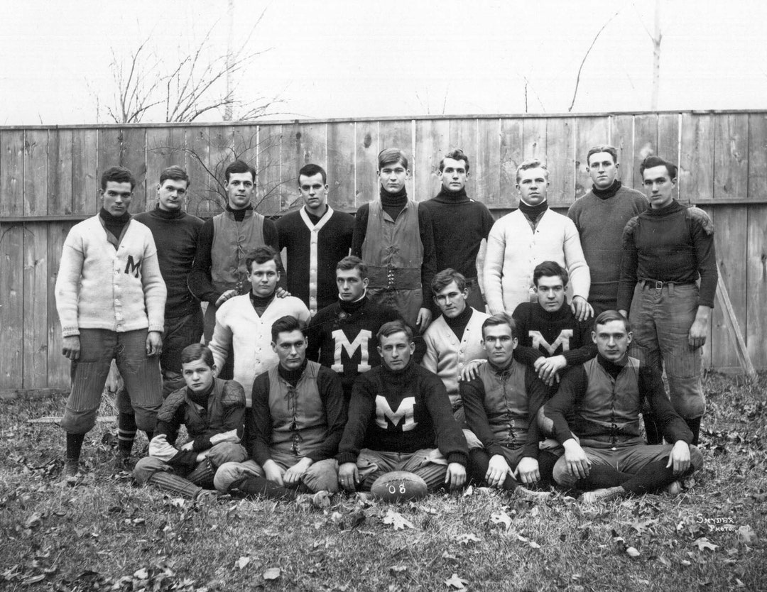 1908 Miami, Ohio University Football Team Vintage Old Retro Photograph ...