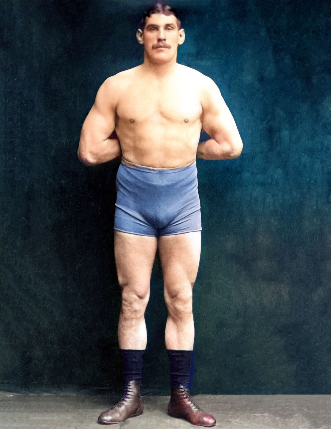 Jim Esson Wrestler Photo: 1910s Vintage Colorized Art Print - Etsy