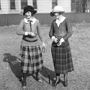 1923 Debutantes Elizabeth Beale and Virginia Edwards Playing Horseshoes ...