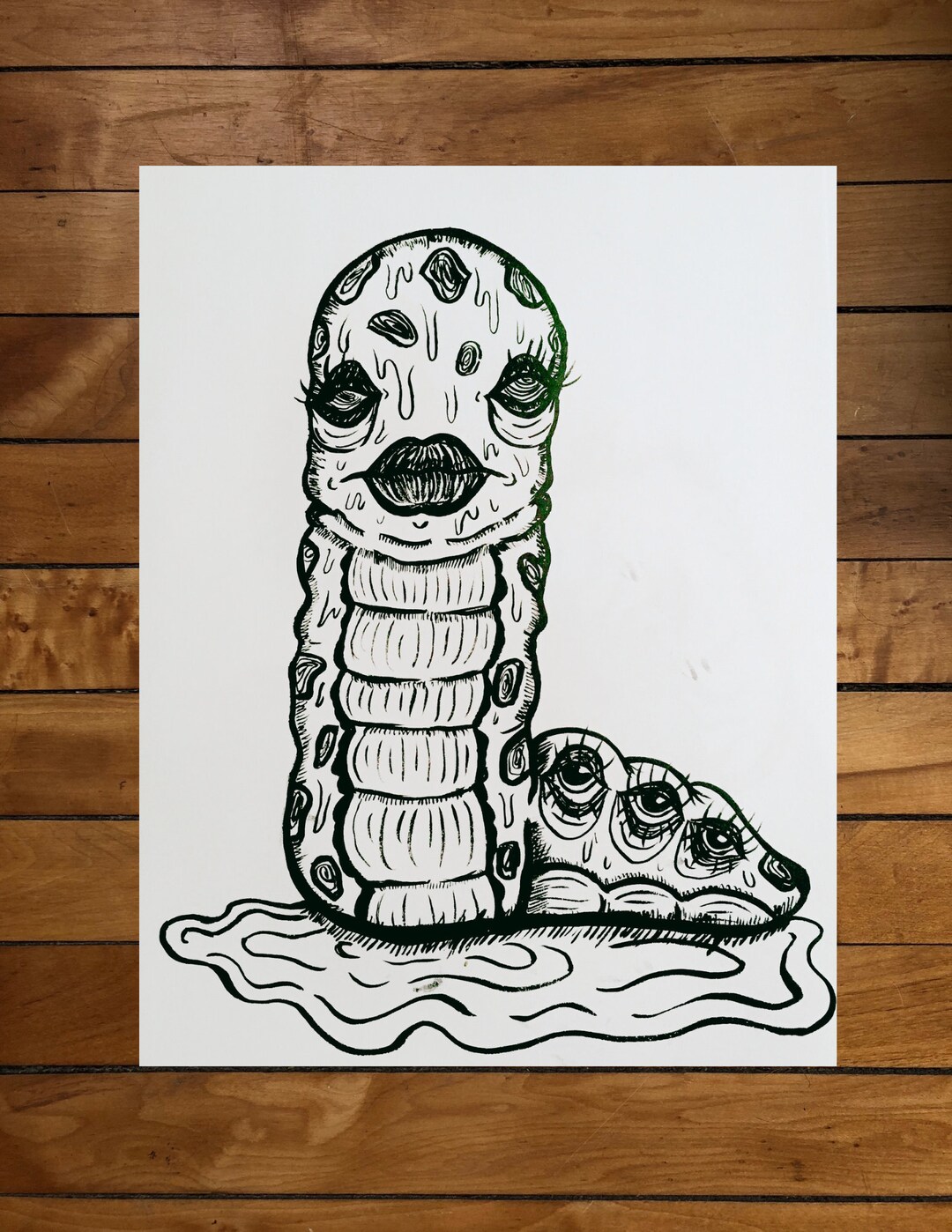 Wormy || Original Drawing - Etsy