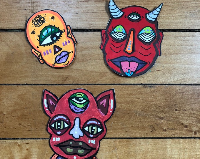 Temptations Hand Drawn Sticker Pack - Etsy
