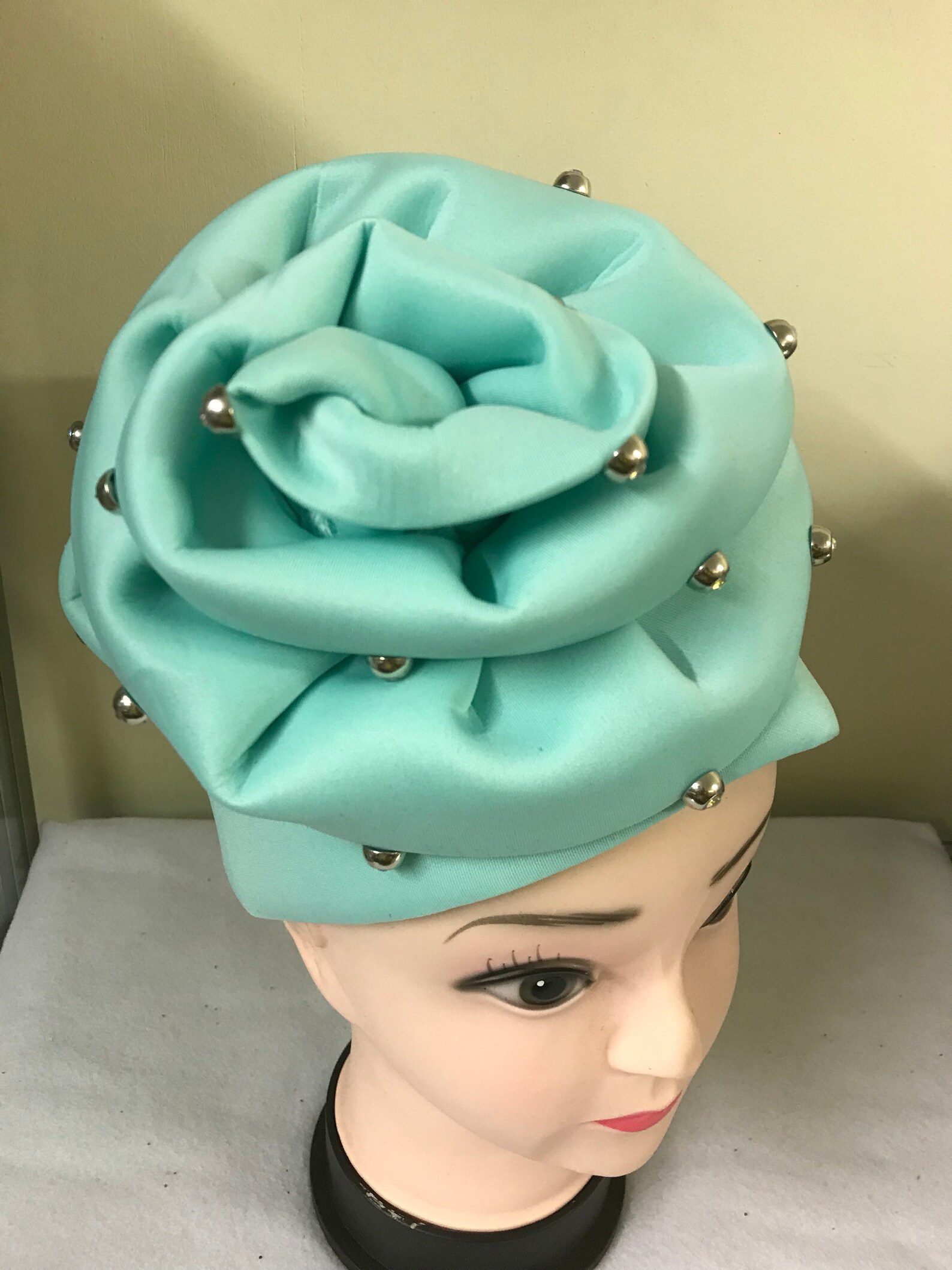 Mint Colour Hat/ Turban. Hat With Big Layered Rose. African - Etsy