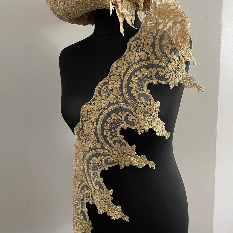 Gold Lace Delicate Fabric - Etsy UK