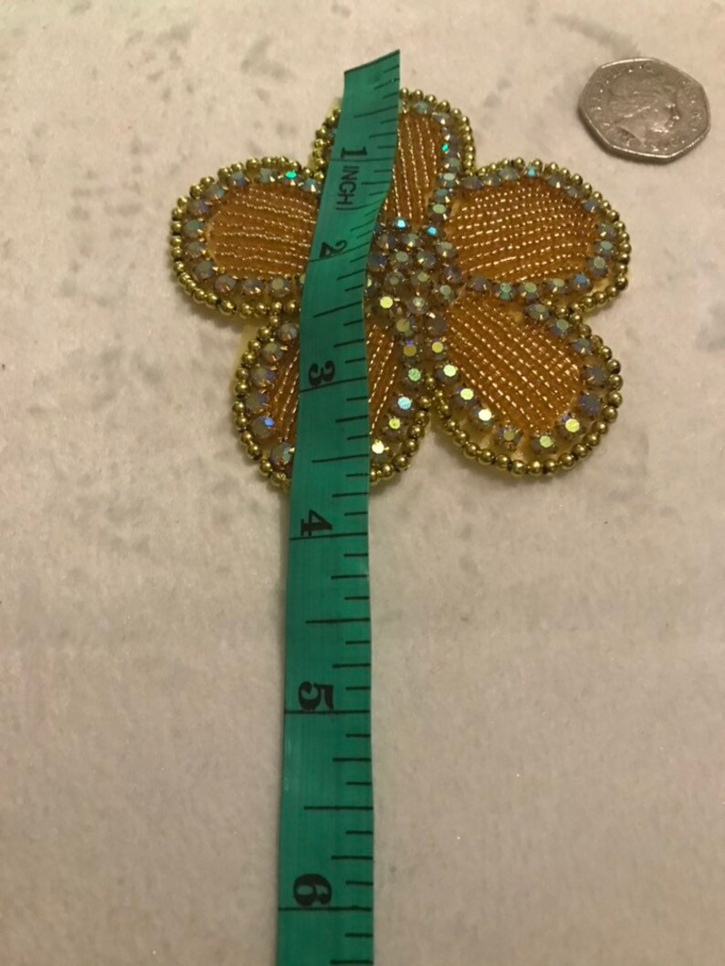 Patch . Gold Stone Applique . Gold Embellishments . 1pce - Etsy