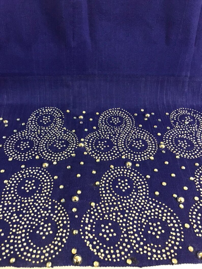 Stoned Royal Blue Aso Oke. Nigeria Aso Oke. Special Occasion - Etsy