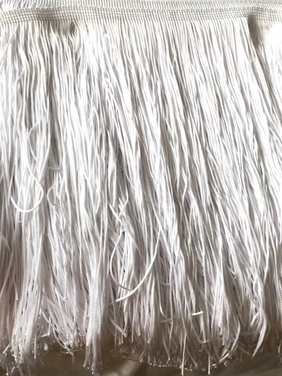 White Fringe . Long Fringe . Fringe /trim . Sold by Yard . 10 Ins ...
