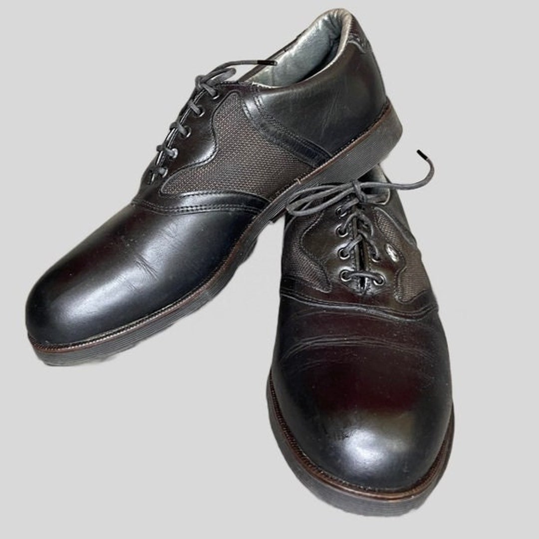Vintage Made in the USA Mens Dexter Black Leather Golf Shoes Size 10M ...