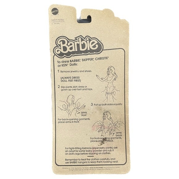 Vintage 1978 Mattel Skipper Fashion Collectibles No. 1386 Dress Top and ...