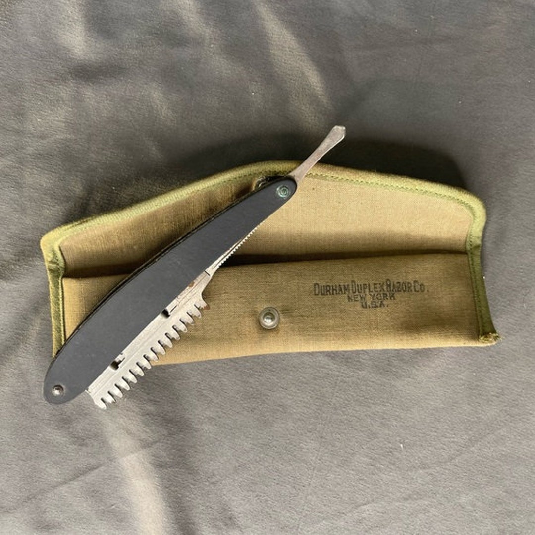 Antique Durham Duplex Razor Co. Shaving Razor With Canvas Case PAT. U.S ...