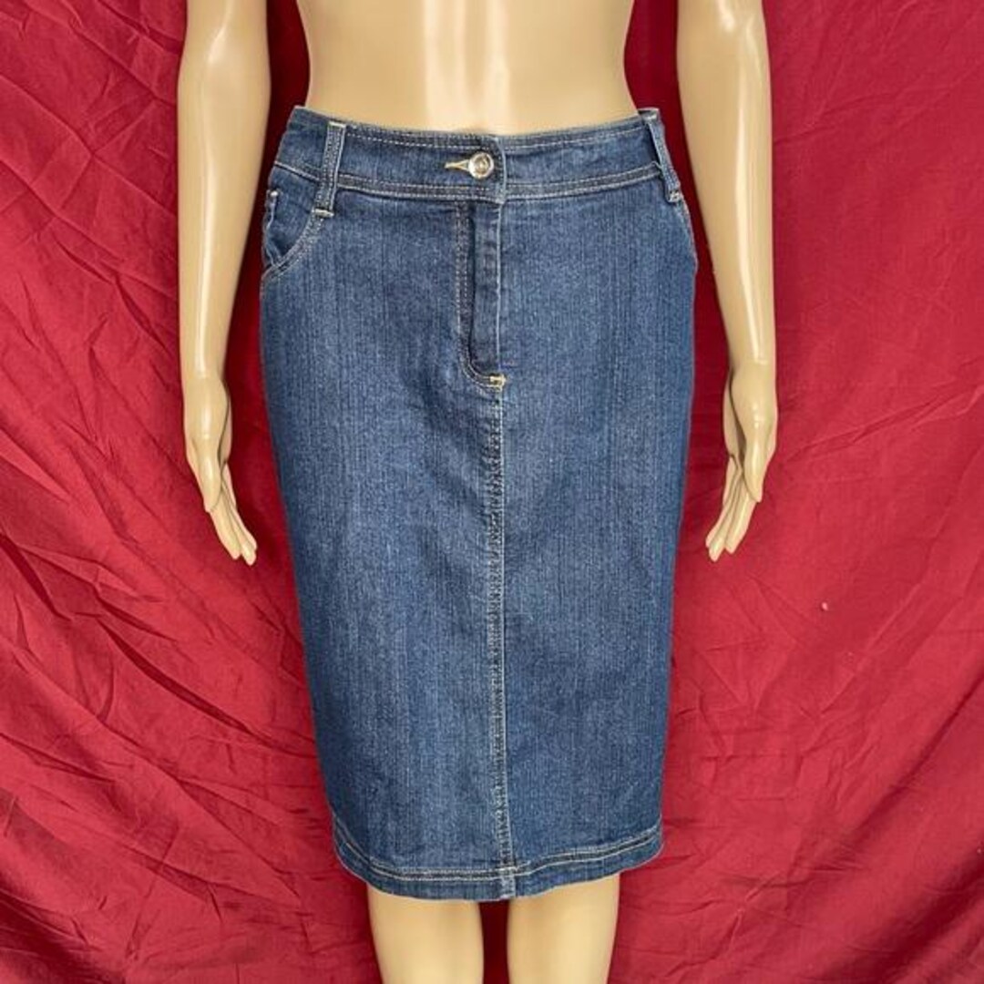 Vintage NOS Deadstock Lana Sport Stretch Denim Knee Skirt Size XL - Etsy