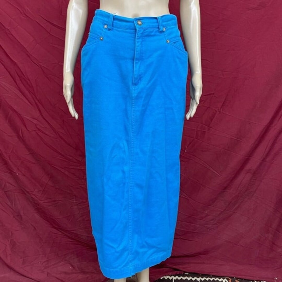 Vintage 90s Teal Blue Colored Denim Skirt Size 18W - Etsy