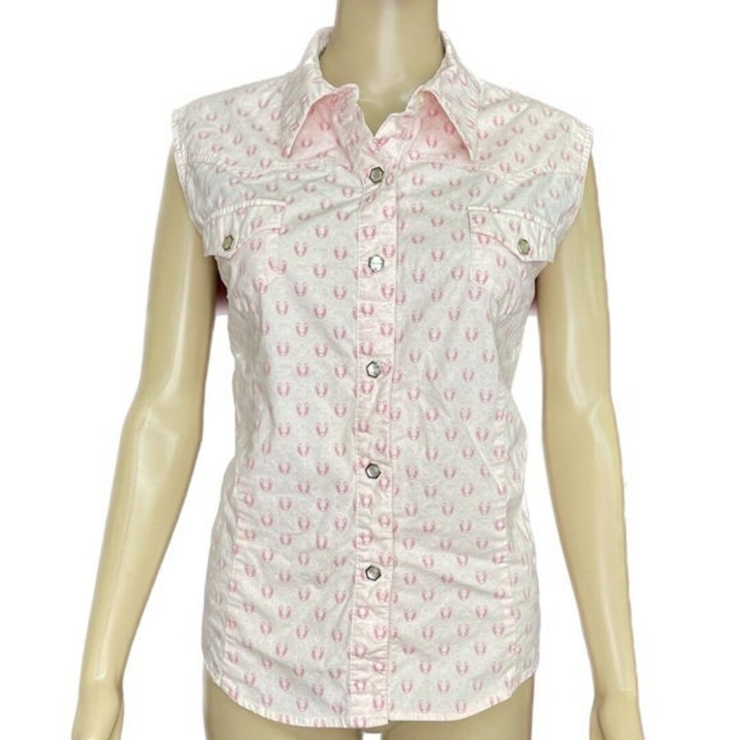 Vintage Rough Rider by Circle T Sleeveless Pearl Snap Horseshoe Western ...