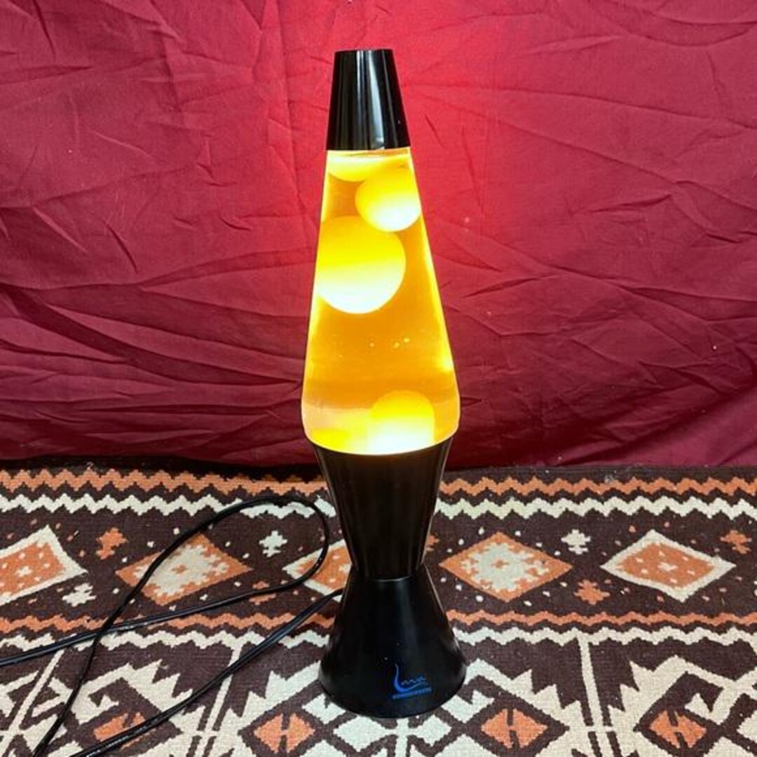 Vintage 90's Y2K Black and Yellow With White Lava Lite Lava Lamp Works ...