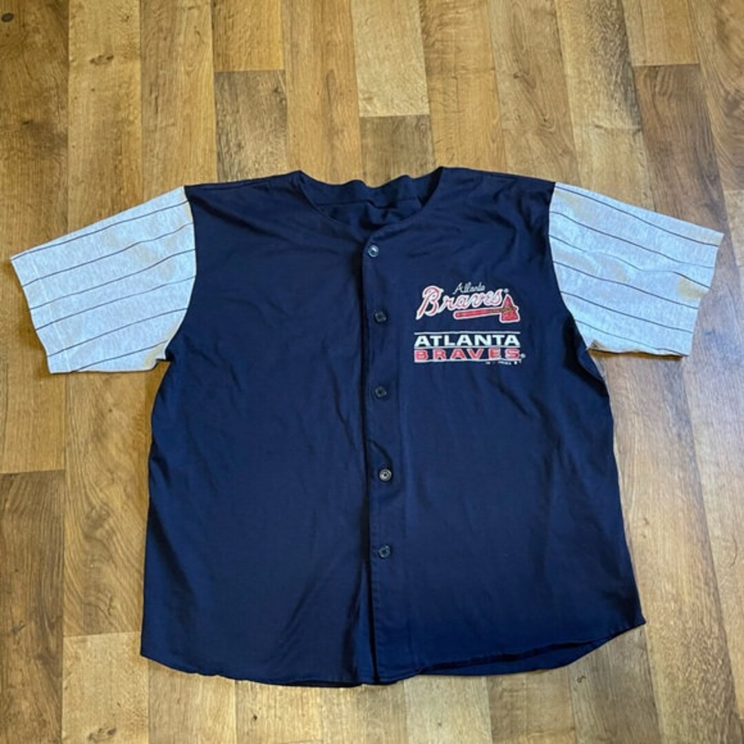 Vintage 1992 MLB Atlanta Braves Button Front Striped Jersey XXL - Etsy